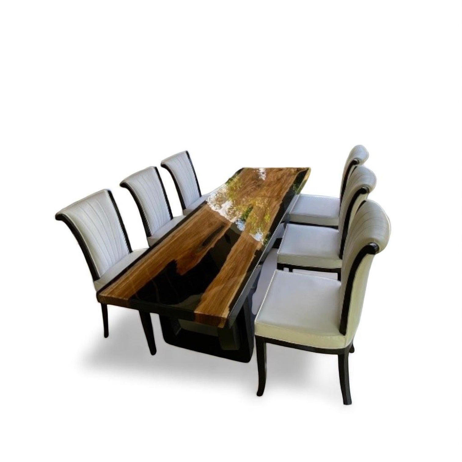 Midnight Black-Van Java Furniture UK-Hardwood & Resin Table by Van Jav